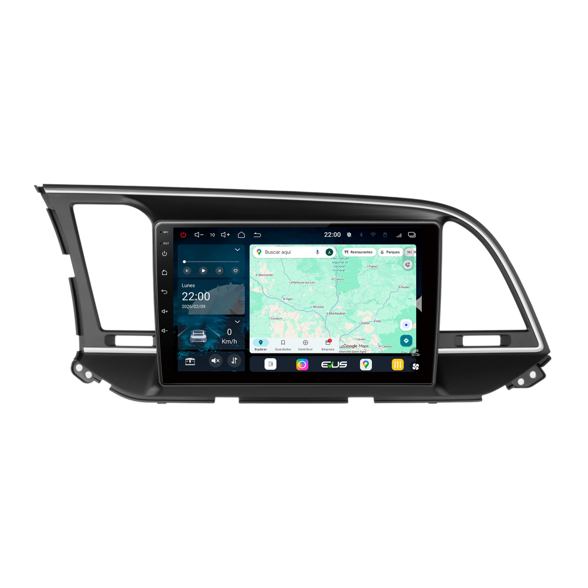Evus - Evus Serie Pro Pantalla Multimedia 9" HYUNDAI Elantra 16 Negro ...